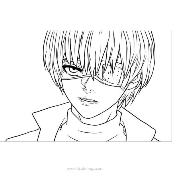 Tokyo Ghoul Coloring Pages Ken Kaneki Outline - XColorings.com