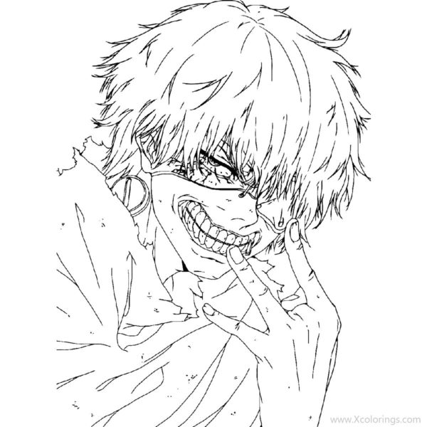 Kaneki Tokyo Ghoul Coloring Pages