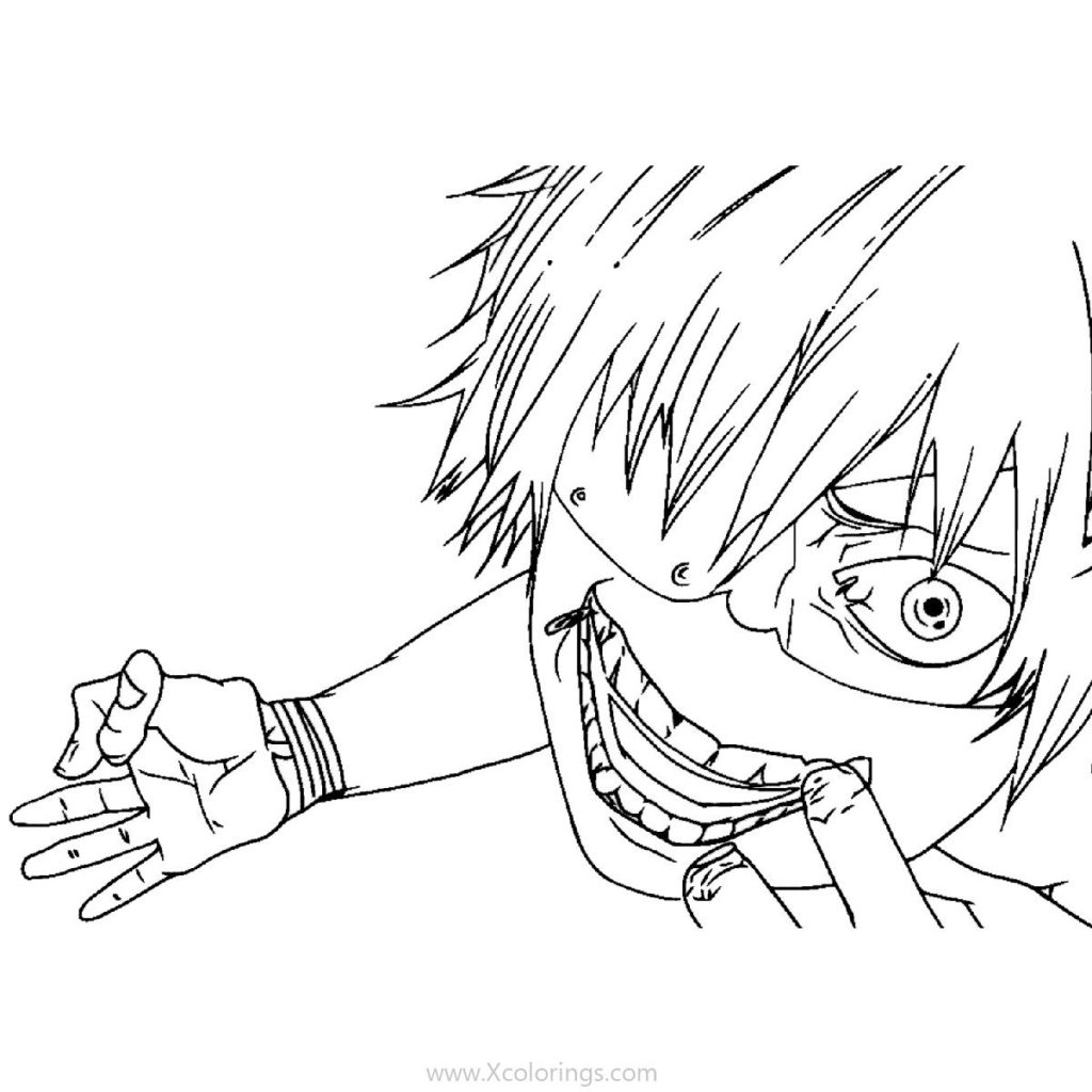 Tokyo Ghoul Coloring Pages Touka Kirishima - XColorings.com