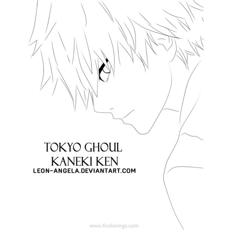 Tokyo Ghoul Coloring Pages Ken Kaneki Outline - XColorings.com