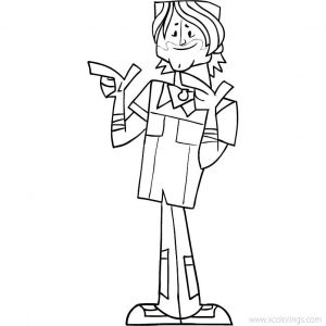 Total Drama Coloring Pages Noah with Food - XColorings.com