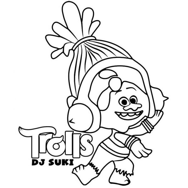 DJ Suki from Trolls Coloring Pages - XColorings.com