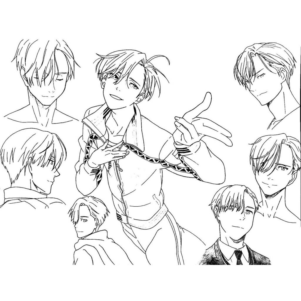 Anime Yuri on Ice Coloring Pages - XColorings.com