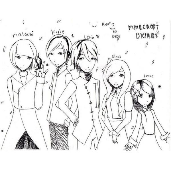 Minecraft Aphmau is Running Coloring Pages - XColorings.com