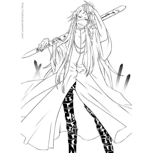 Black Butler Sebastian Coloring Pages XColorings