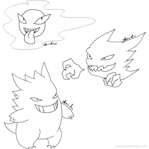 Printable Gengar Pokemon Coloring Pages - XColorings.com