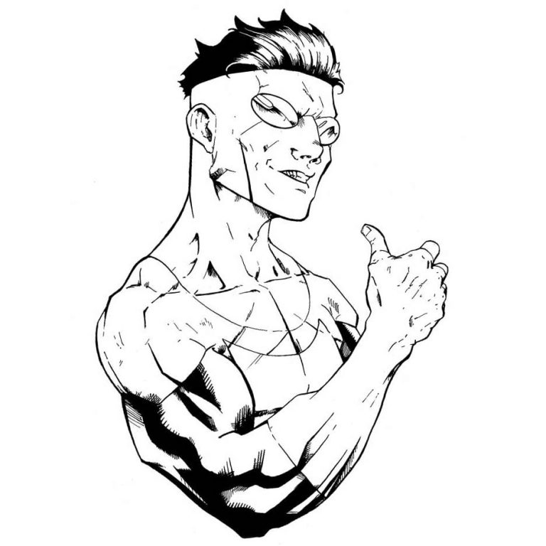 Invincible Coloring Pages Mark Grayson is Fighting - XColorings.com