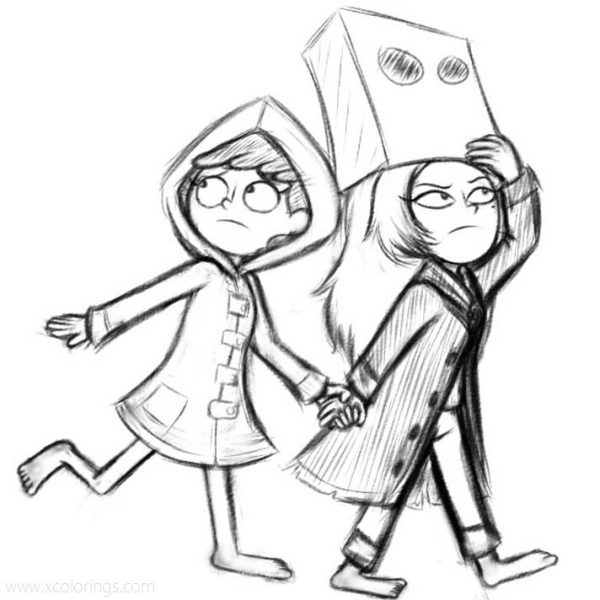 Little Nightmares Mono and Six Coloring Pages - XColorings.com