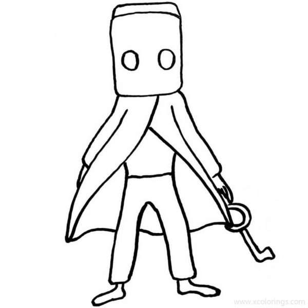 Little Nightmares Coloring Pages Six with Yellow Raincoat - XColorings.com