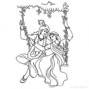 Krishna and Radha Coloring Pages - XColorings.com