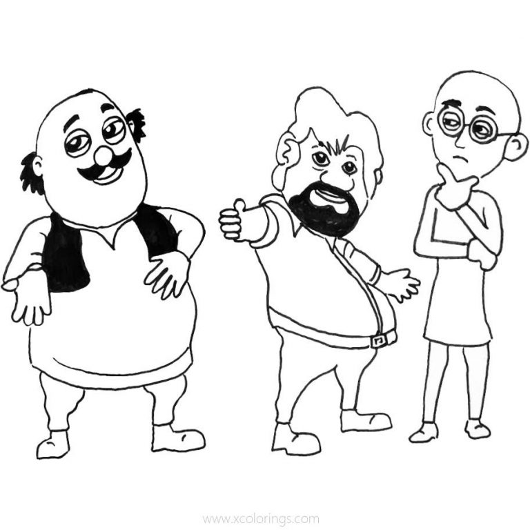 Motu Patlu Characters Coloring Pages - XColorings.com