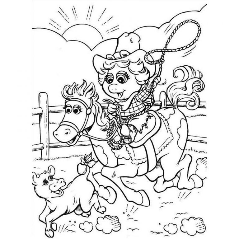 Printable Muppet Babies Miss Piggy Coloring Pages - XColorings.com