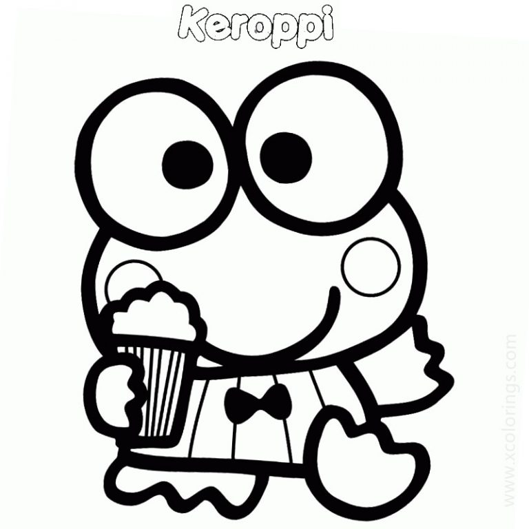 Keroppi Coloring Pages with Hello Kitty and My Melody - XColorings.com